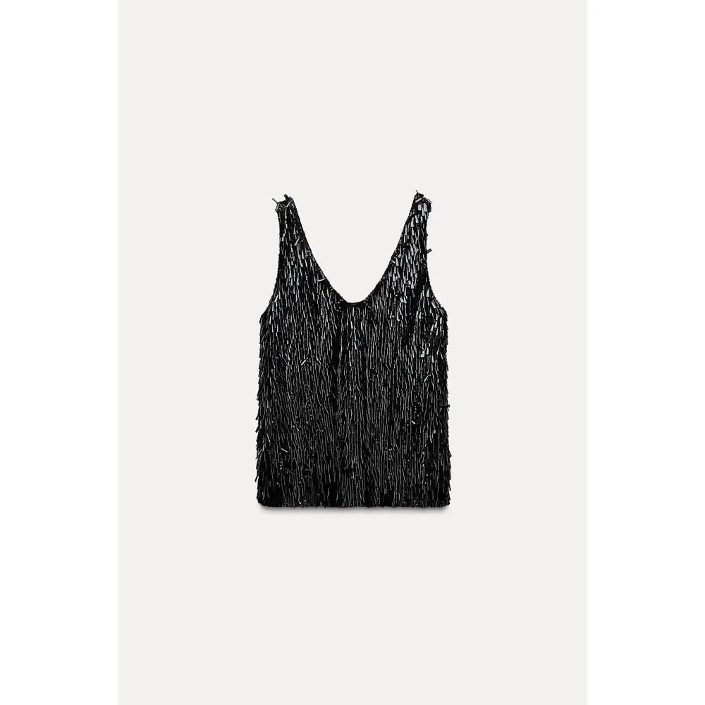 Zara | Tops | Zara Sequin Strappy Top Zw Collection | Poshmark